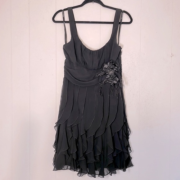 Bisou Bisou | Dresses | Bisou Bisou Michele Bohbot Chiffon And Ostrich ...